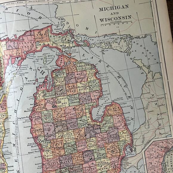None and/or Unknown | Accents | Map Of Michigan And Wisconsin 2 Page ...